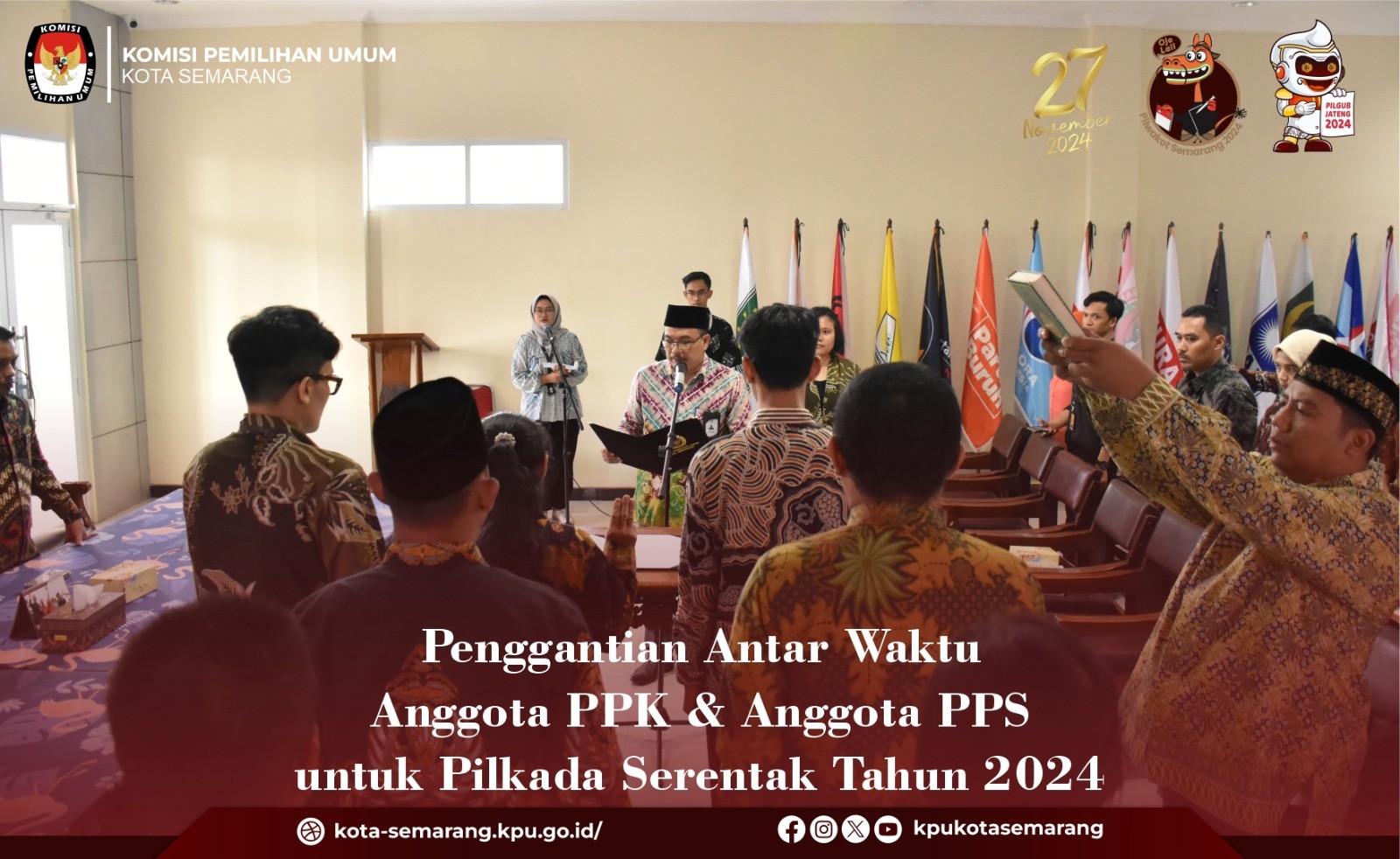 KPU KOTA-SEMARANG - Pelantikan PAW Anggota PPK dan PPS Pilkada 2024